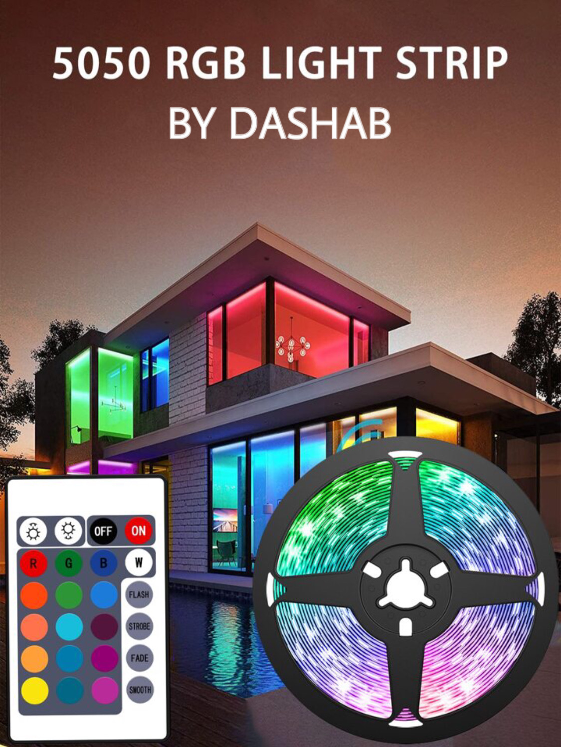 rgb strip light, remote control light, multi colour strip light | Daraz.pk