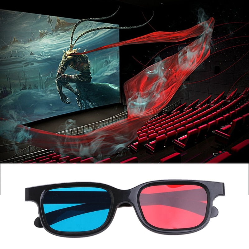Universal Red and Blue Lens Anaglyph 3D Vision Glasses for Movie Game ...
