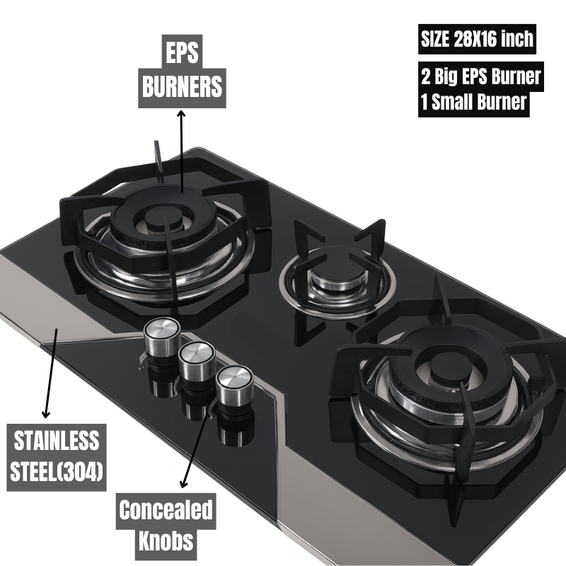 Cheftech Automatic Gas Stove Imported Anti Print Stainless Steel with ...
