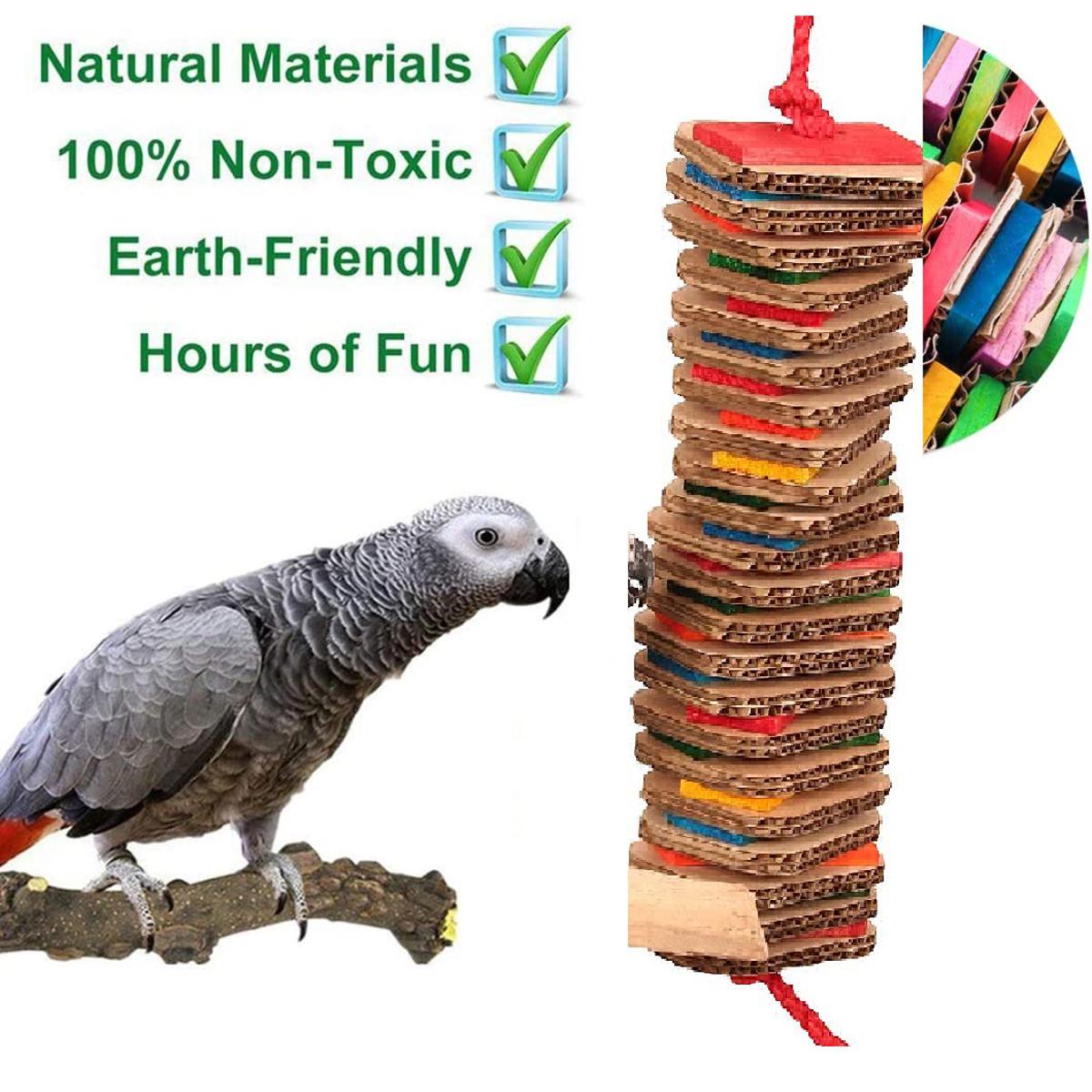 Colorful Bird Chew Toys With Spoons And Corks KATUMO Parrot Toys - Pull ...