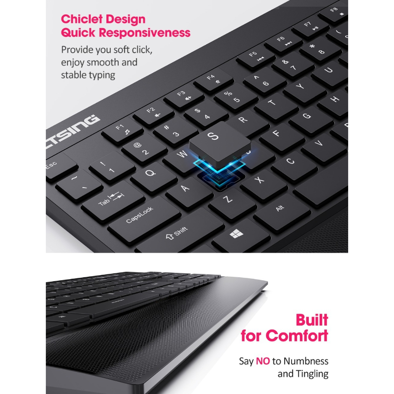 PC132a Wireless Keyboard And Mouse Combo 104-Keys Keyboard With Chiclet ...