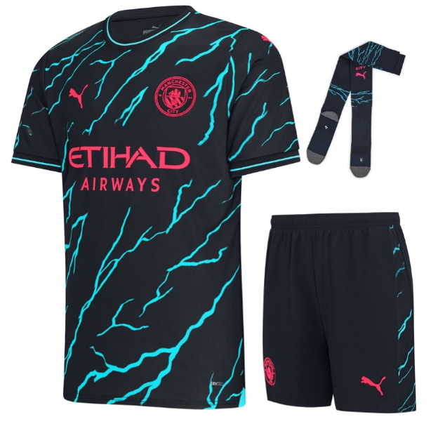 Man City third kit T-Shirt and Shorts Football Kit new design 2023/2024 ...