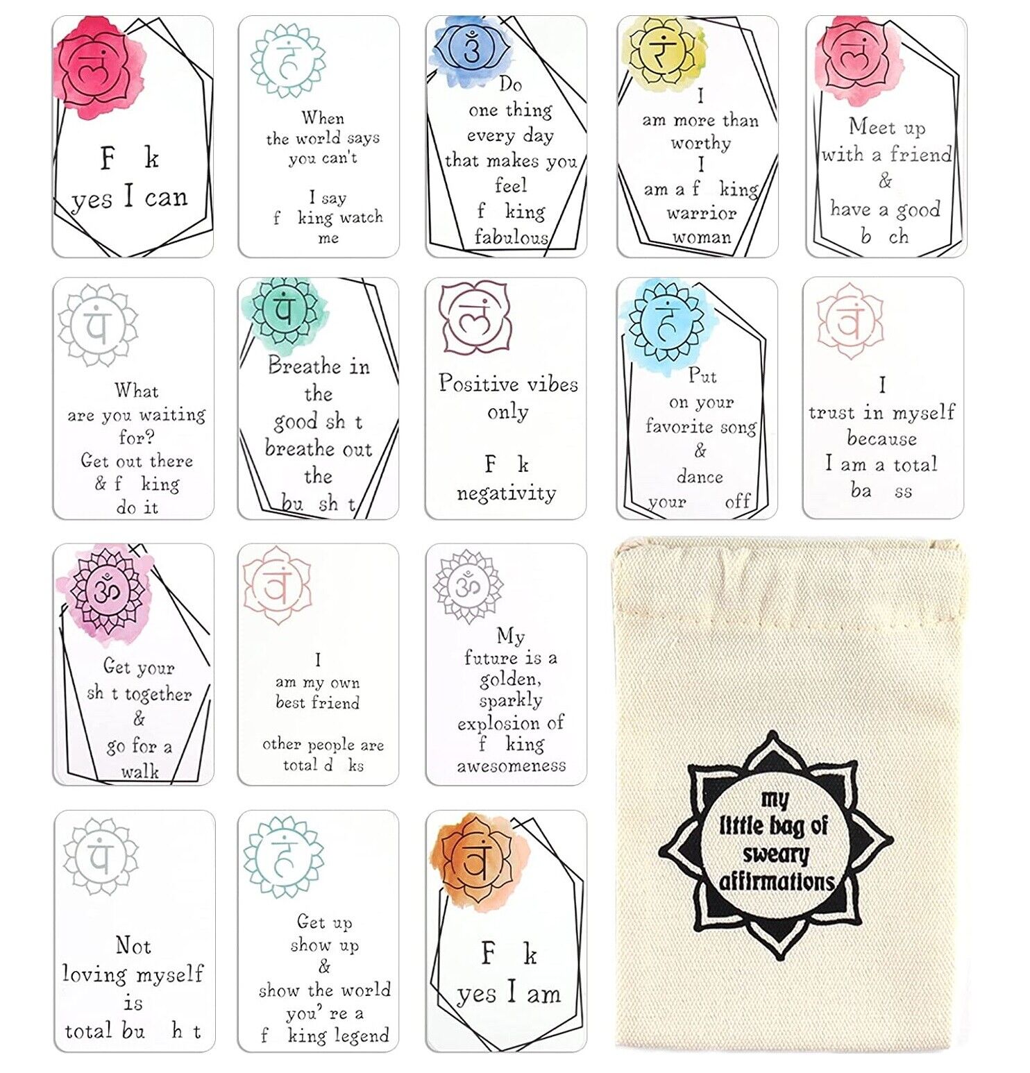 Bulk packaging Affirmation cards Motivational Premium quality Vibrant ...