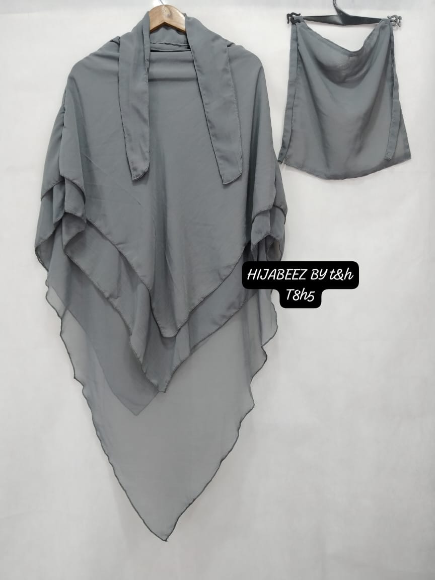 3 LAYER HIJAB SET 2 PEC SET 3 LYER KHIMAR WITH NIKAB | Daraz.pk