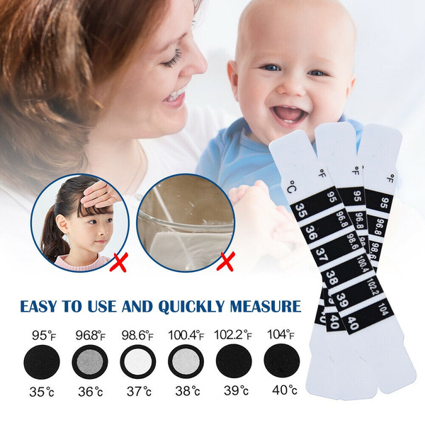5PC Kids Forehead Strip Head Thermometer Check Childs/Baby Fever Body ...