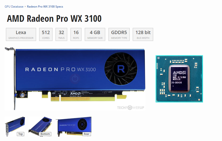 RADEON PRO WX 3100 [ 4GB, GDDR5, 128BIT, Dx12] GRAPHIC CARD | Daraz.pk