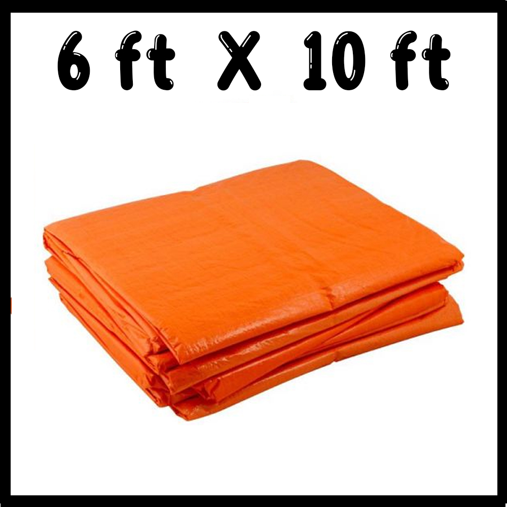 Waterproof Plastic Tharpal in Orange Colour | Size 6 ft x 10 ft | Daraz.pk