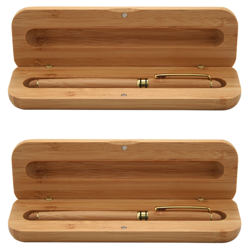 2X Vintage Elegant Bamboo Fountain Pen with Box for Business Gifts ...