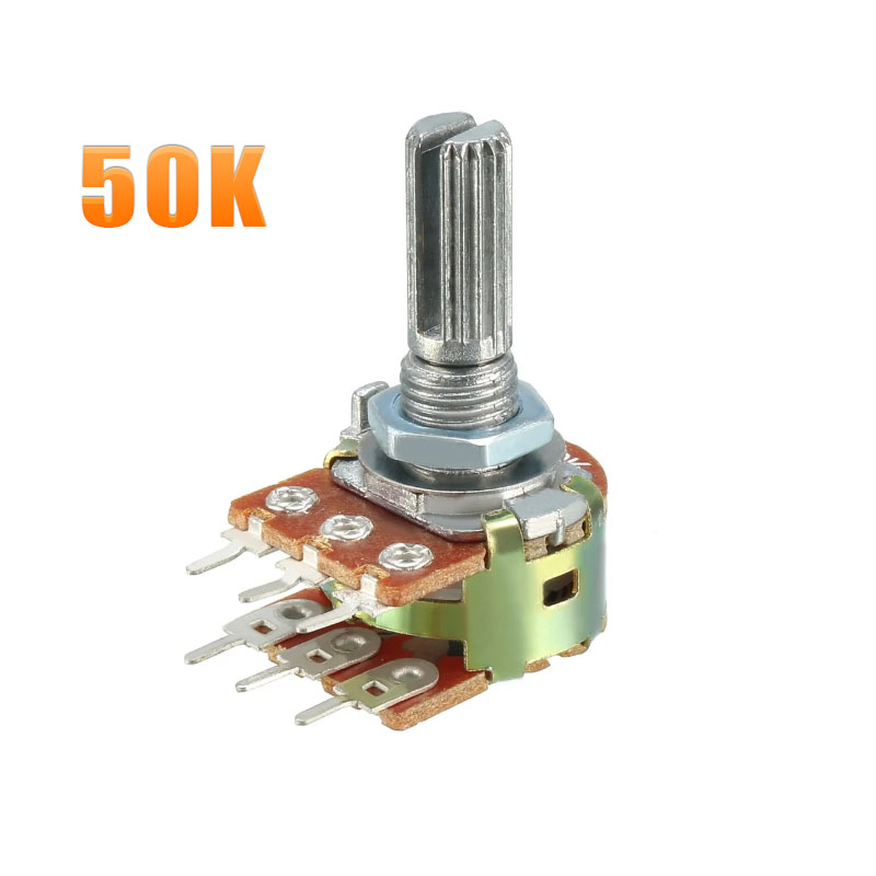 1PCS - 6Pins Stereo Volume Control Potentiometers 10K 50K 100K | Daraz.pk