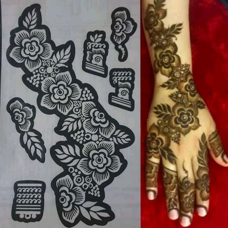 Mehandi stickers for girls hands, mehandi stencils, arabic mehendi ...