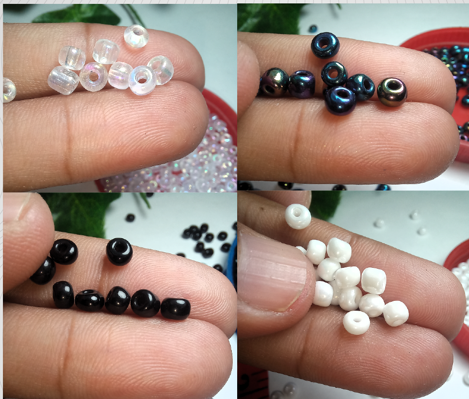 Pack of 200pcs, White Glass Seed Beads, Mini Beads, Poth Beads, About 3 ...
