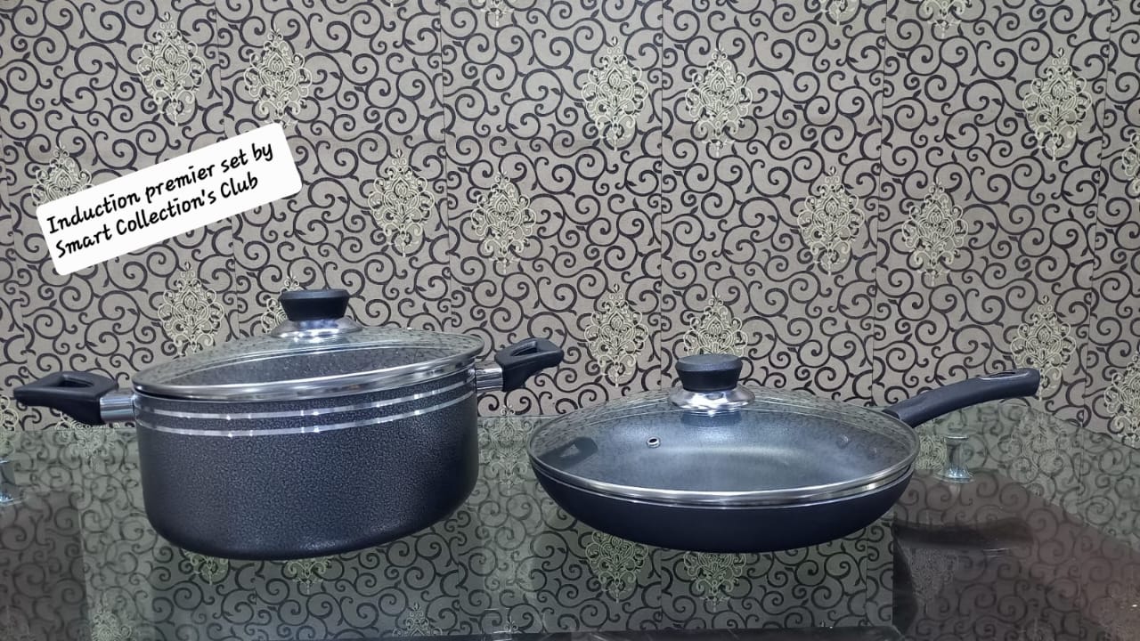 Induction Base Nonstick Premier Cookware Set – Casserole 24cm & Frypan ...