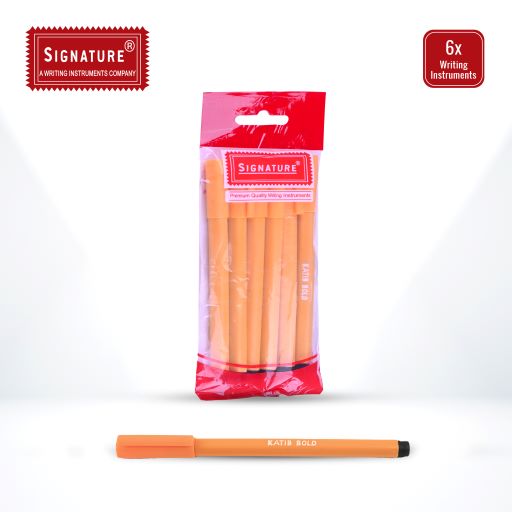 Pack of 6- Signature Katib Bold Caligraphic Fiber Pens (Black ink ...