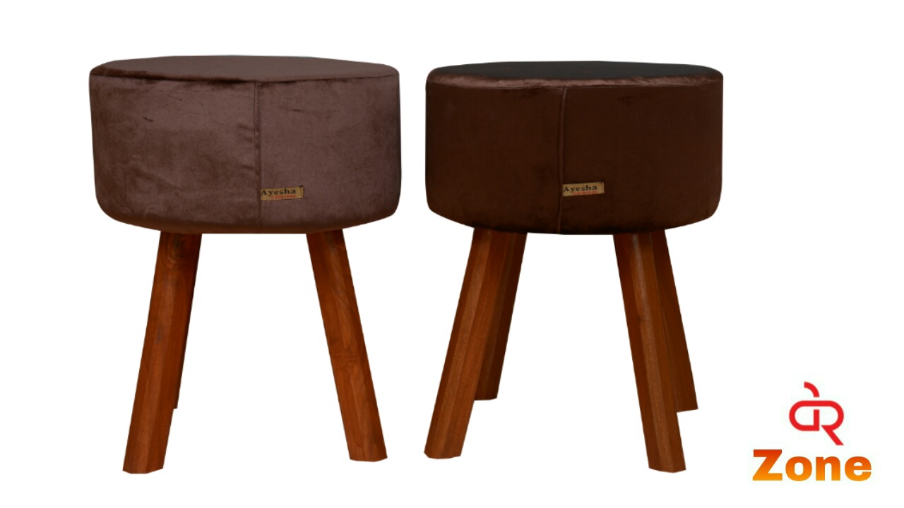 Pack Of 2 Wood Stool, Foot Rest, Living Room Furniture, Kitchen Stool ...