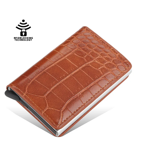 Automatic Metal Pop Up Card Holder Wallet for men and Women Slim PU ...