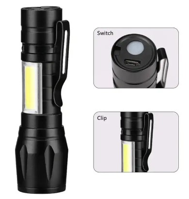 Torch - Mini LED Micro USB Charging with Cable and Case - Powerful ...