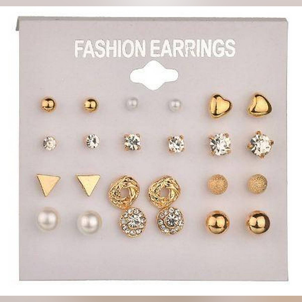 Fashion Earrings Earring Set Combination Of 12 Sets Of Heart-shaped ...