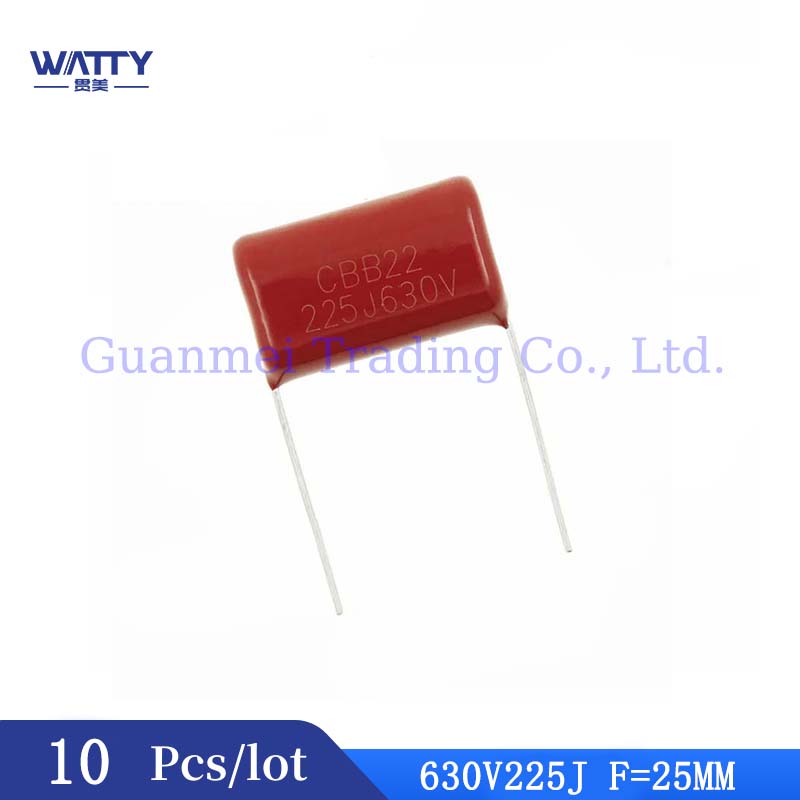 10Pcs/Lot LCBB capacitor 630V 225J 2.2UF pin pitch 25MM Circuit Part ...