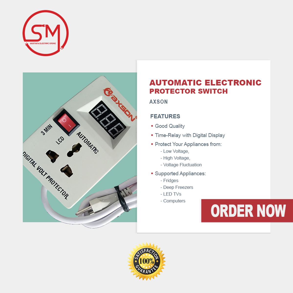 Axson Automatic Power Protector (Muhafiz Switch) with time-relay and ...