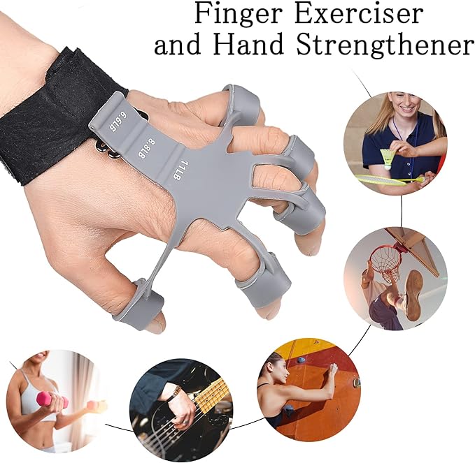 Silicone Hand Grip Device Finger Exerciser Strengthener Stretcher ...