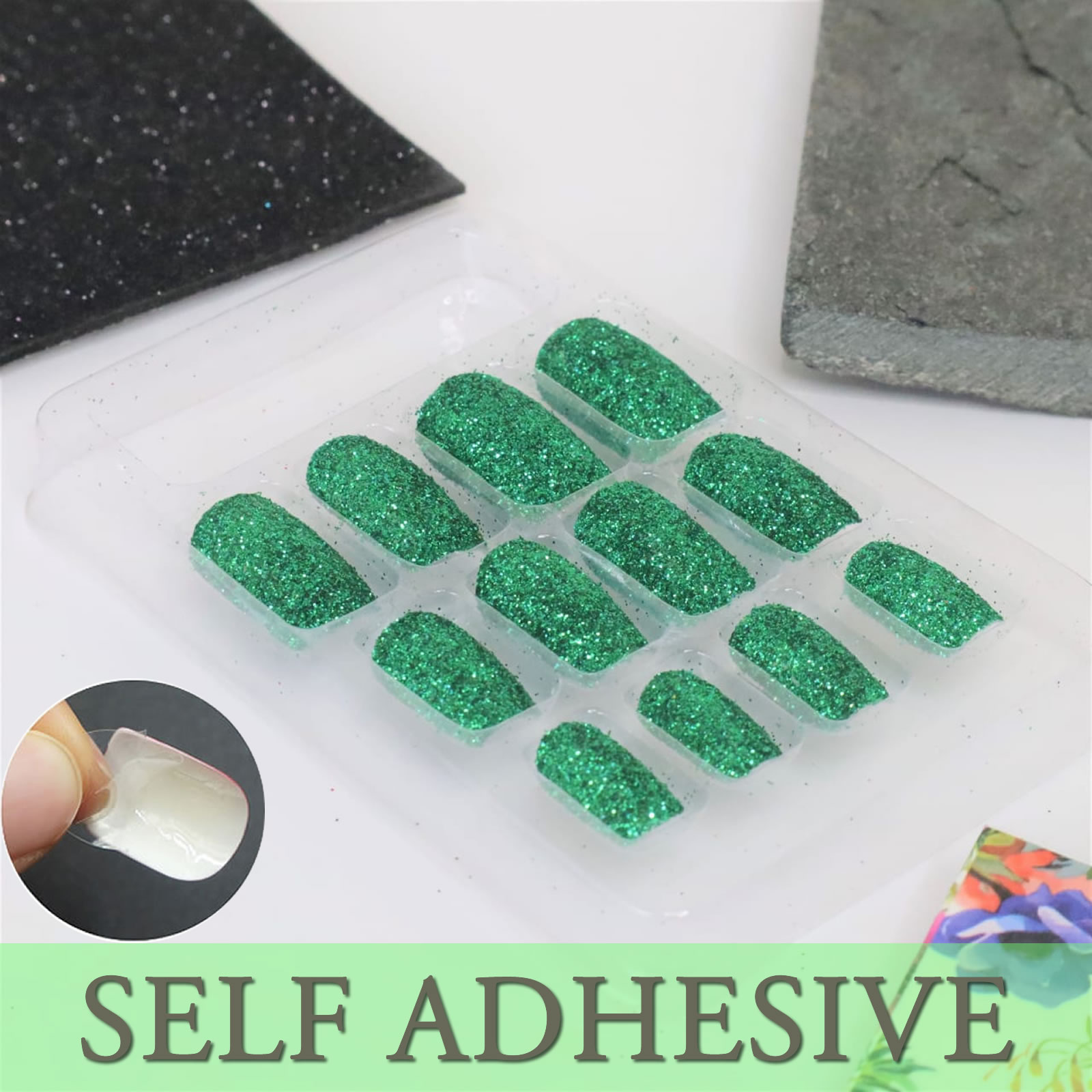 12 pcs magnetic nails self adhesive nails press on nails glue on nails ...