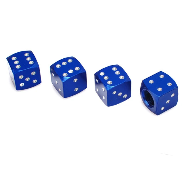 4PCS Dice-Shaped Universal Tire Valve Caps - Car, Truck, Bike Wheel ...