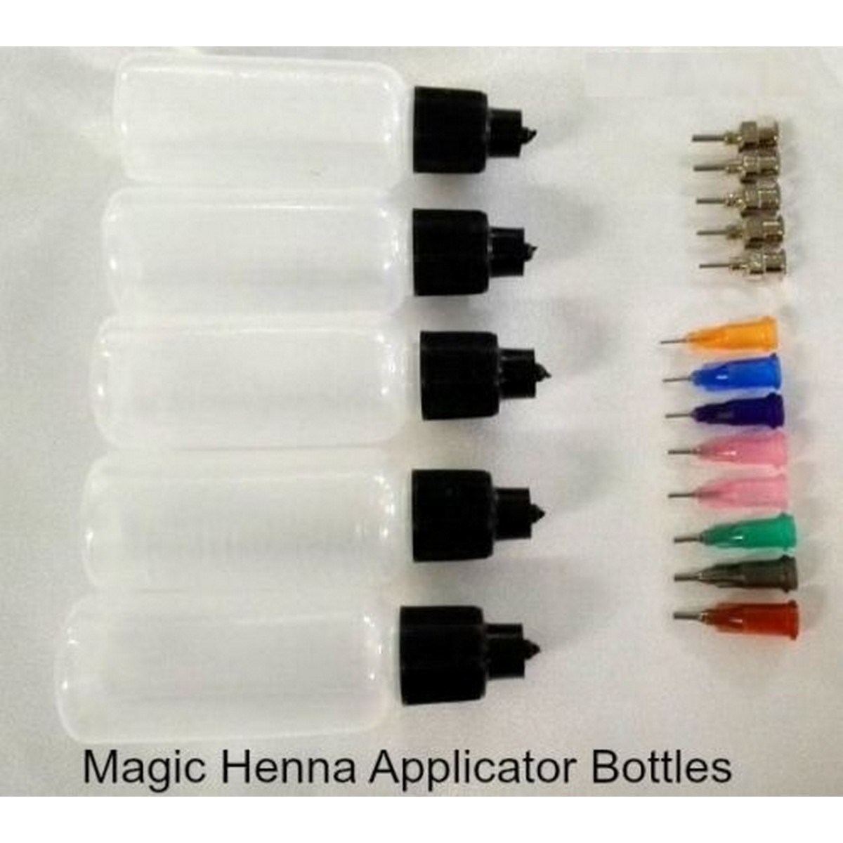 Magic Henna Applicator Bottle Kit 5 bottles with 13 tips Best For ...