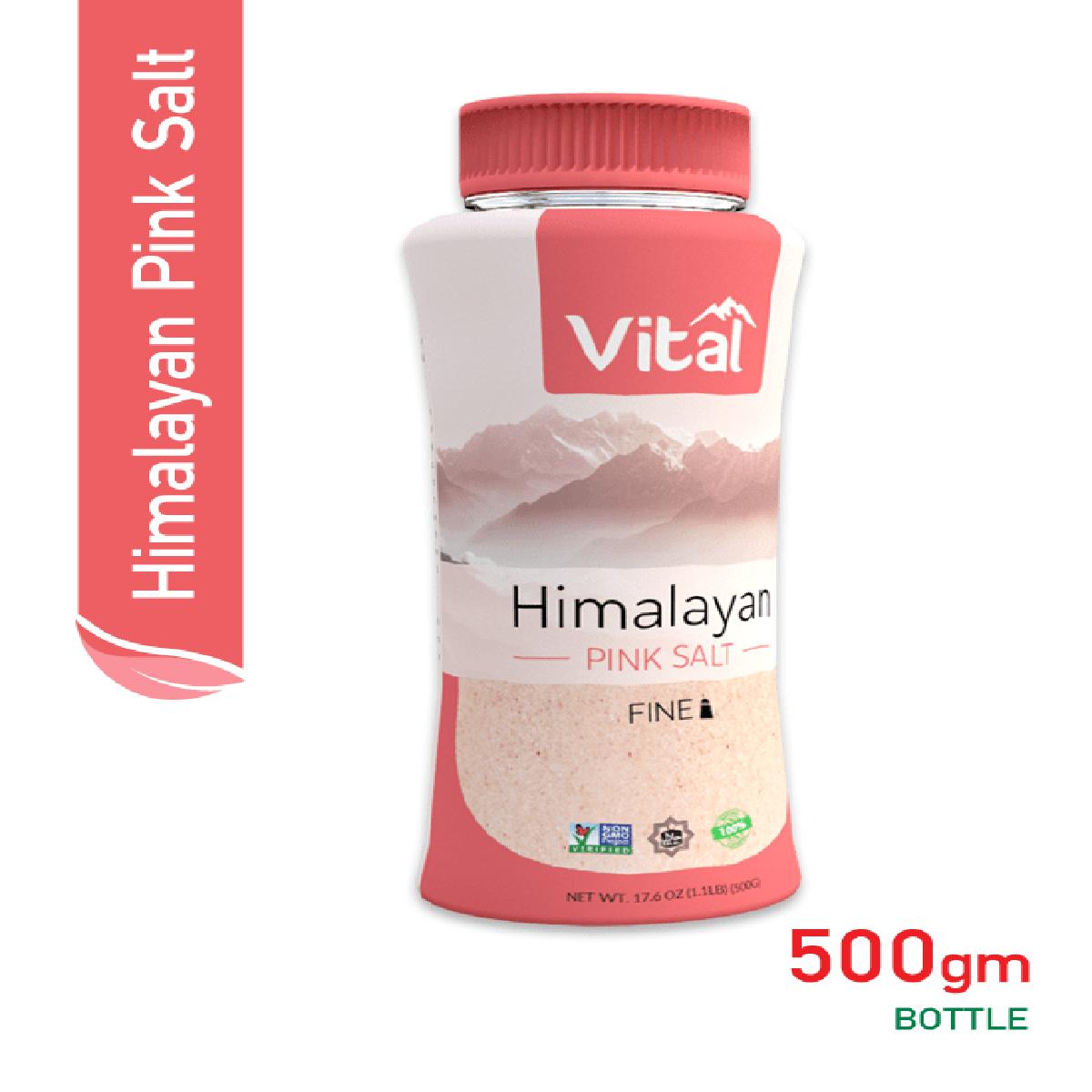 Vital Himalayan Pink Salt Fine Grain - 500g Shaker Bottle | Daraz.pk