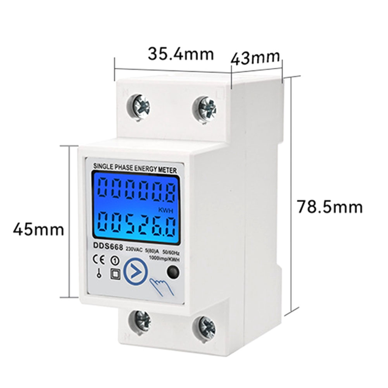 Din Rail Digital Single Phase Reset Zero Energy Meter ABS Energy Meter KWh AC 110V Electric ...