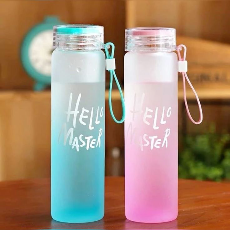 Hello Master Crystal Glass Water Bottle | Frosted Glass Drinking Bottle ...