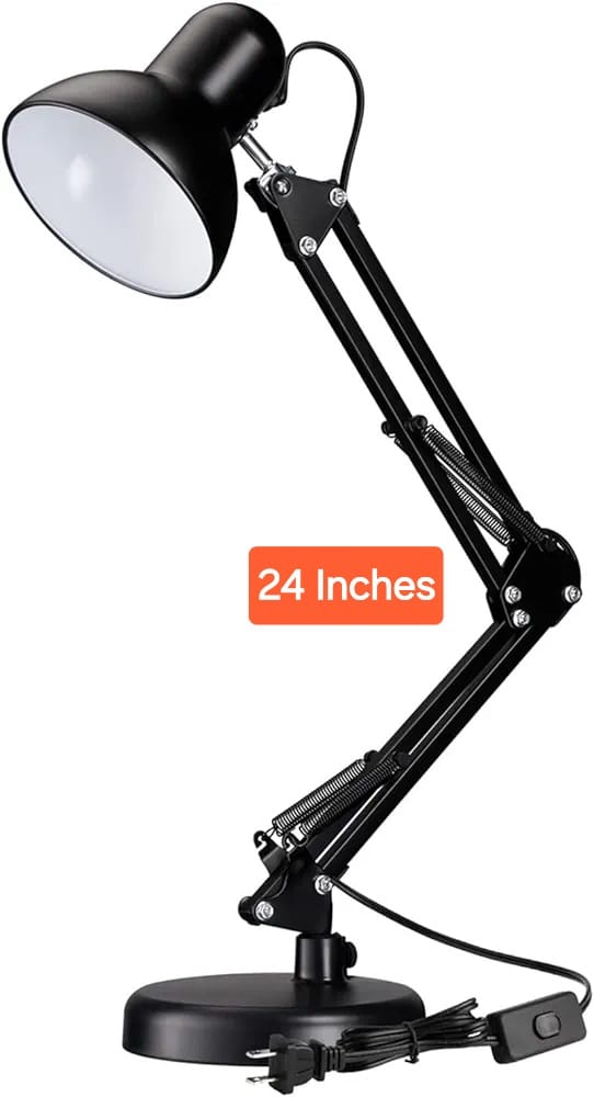 White Colour Adjustable Aesthetic Study Table Desk Lamp 2ft Flexible ...