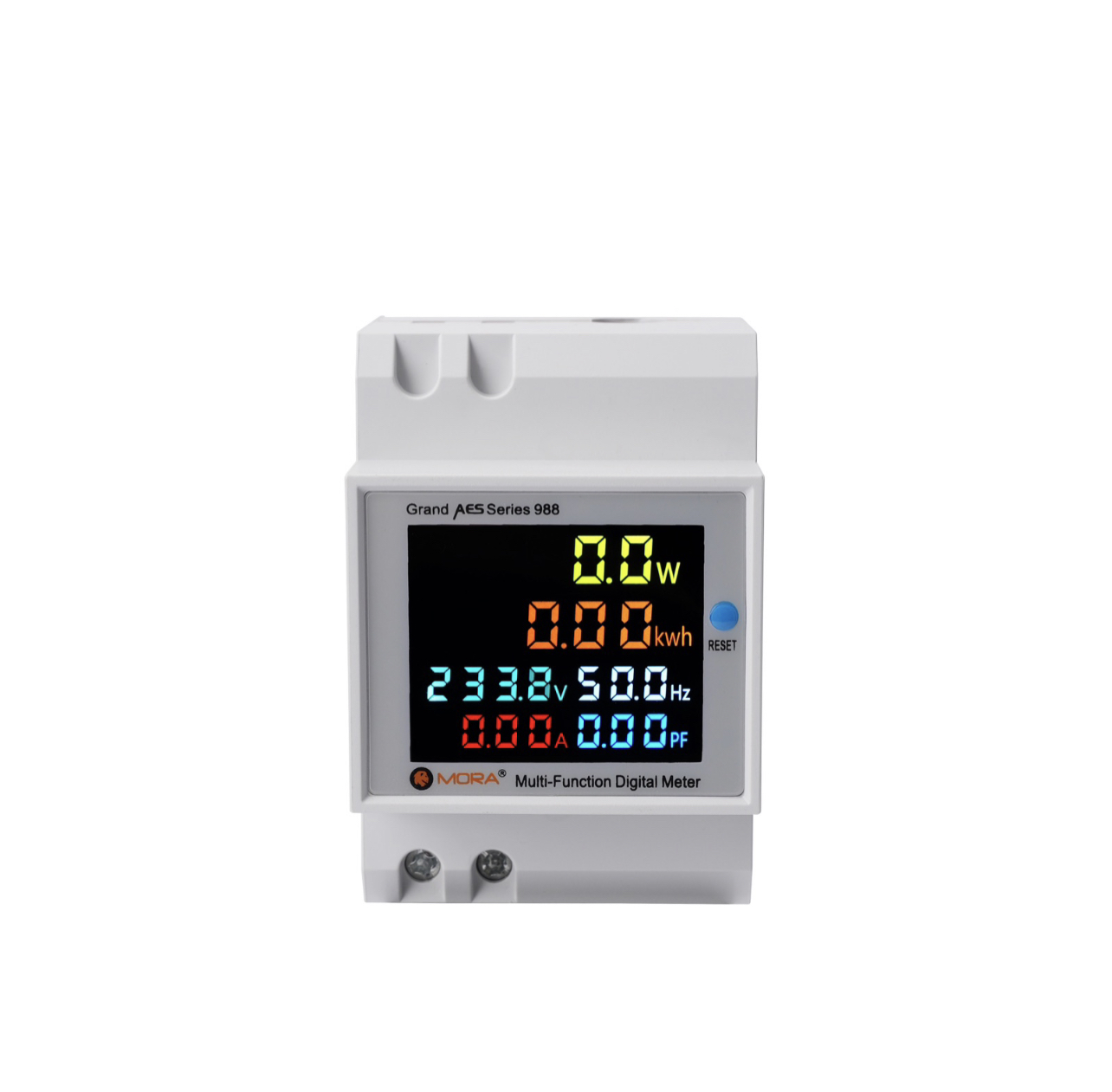 Mora Din Rail 6 IN 1 AC Monitor Voltage , Ampere , Kwh with Rest Button ...
