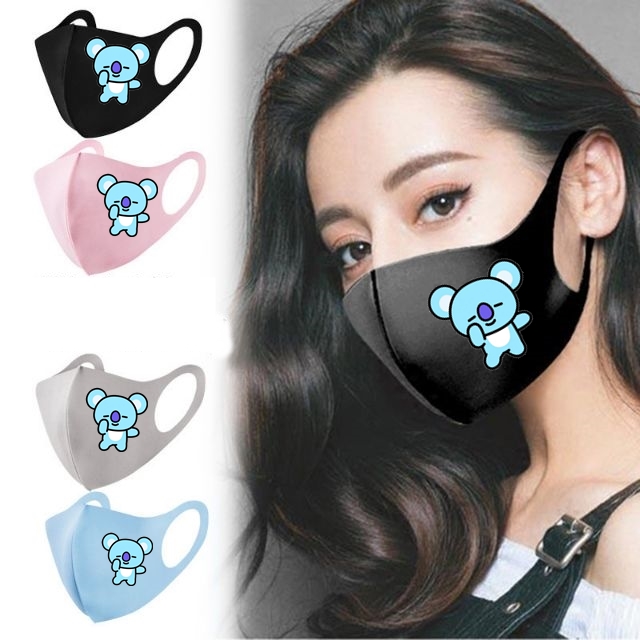bts bt21 mask washable mask (4 colors available, customization ...