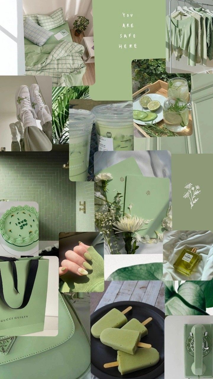 Saga Green Aesthetic theme Wall Posters for bedroom wall deco. set of ...