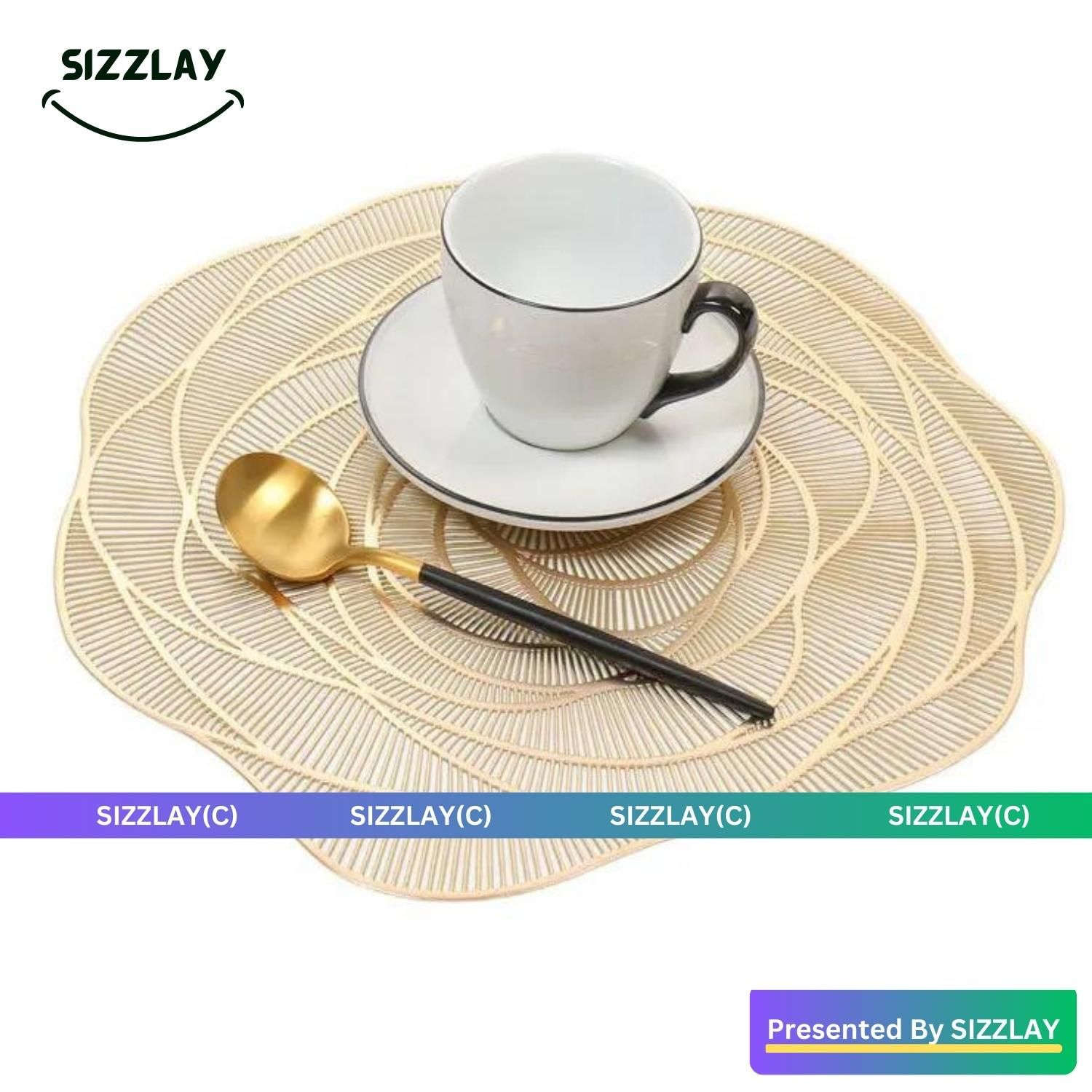 PVC Placemats & Coaster Golden & Silver Color Hollow Out Rose Gold ...