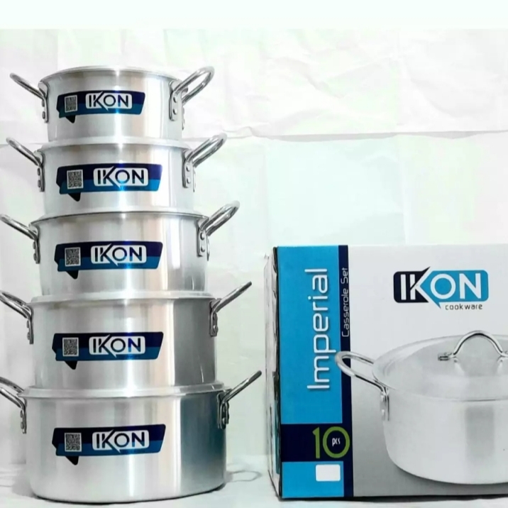 Silver Cooking Pot Set 5-Pieces Set aluminium Silver Steel Pots Set ...