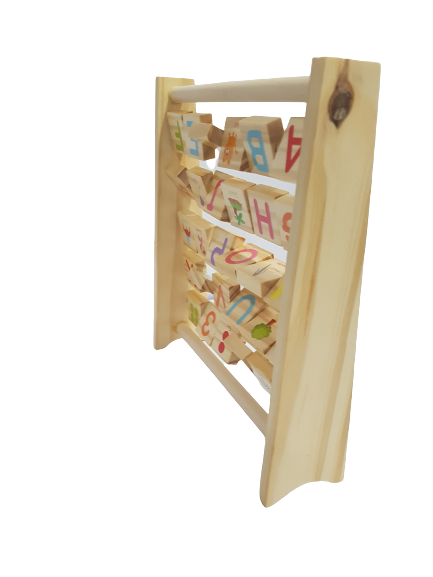 Alphabet Flip Frame Double Side Blocks With Shapes (A to Z) Wooden And ...