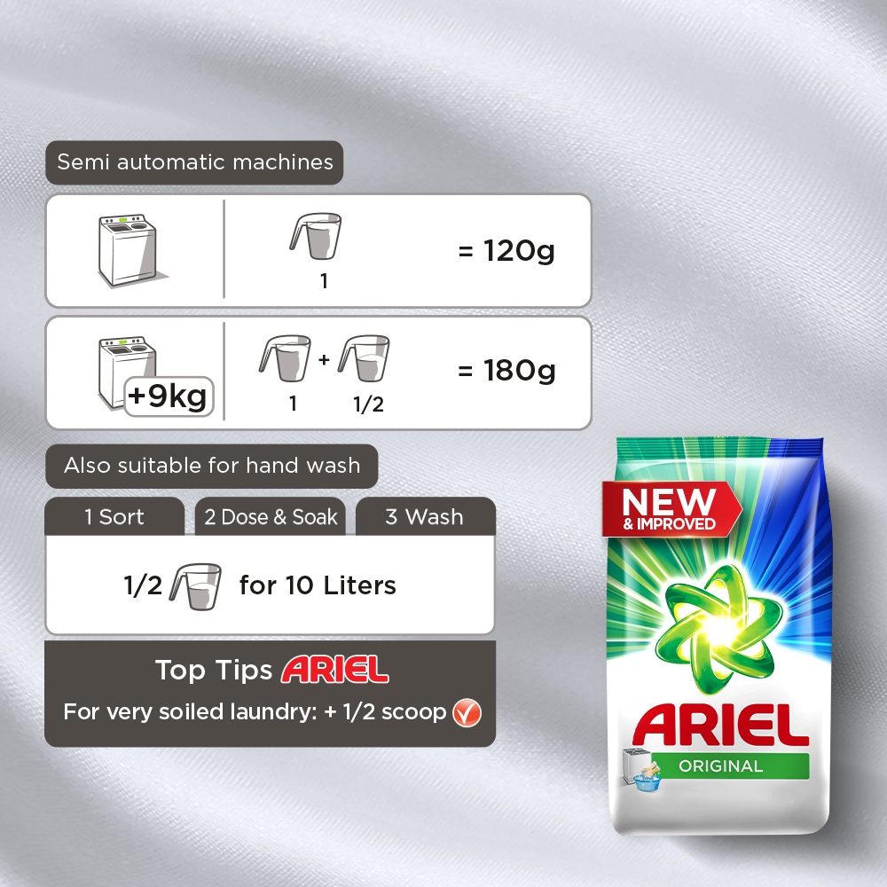Ariel Detergent Washing Powder Original - 4kg Pack | Daraz.pk