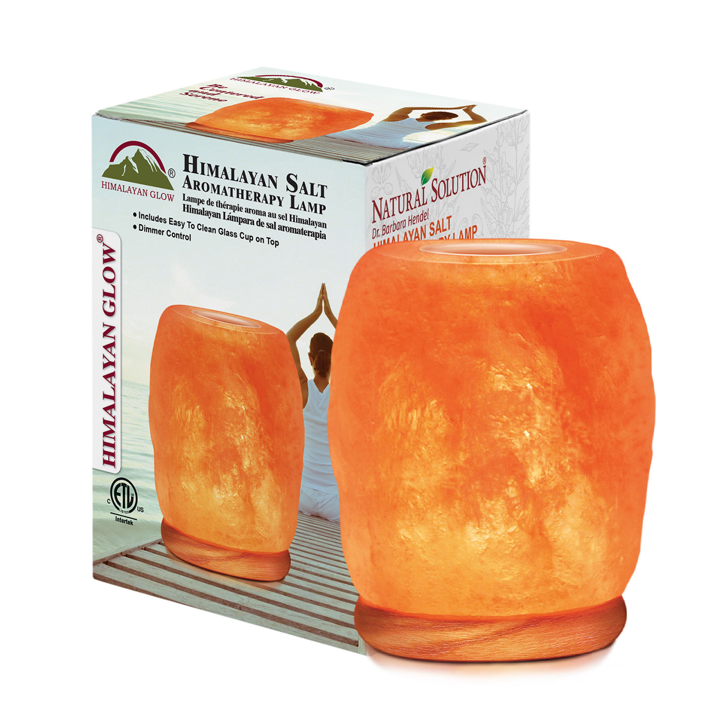 Himalayan Glow Salt Lamp, Wooden Base and Dimmable Bulb Control Night ...