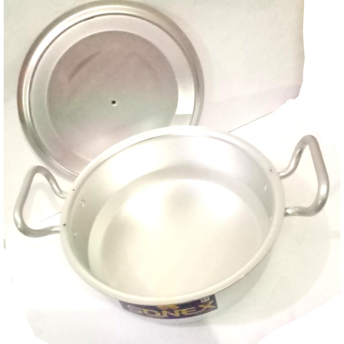 100% Orignal SONEX Cooking Flate karahi Pot - Anodize (Silver Steel ...