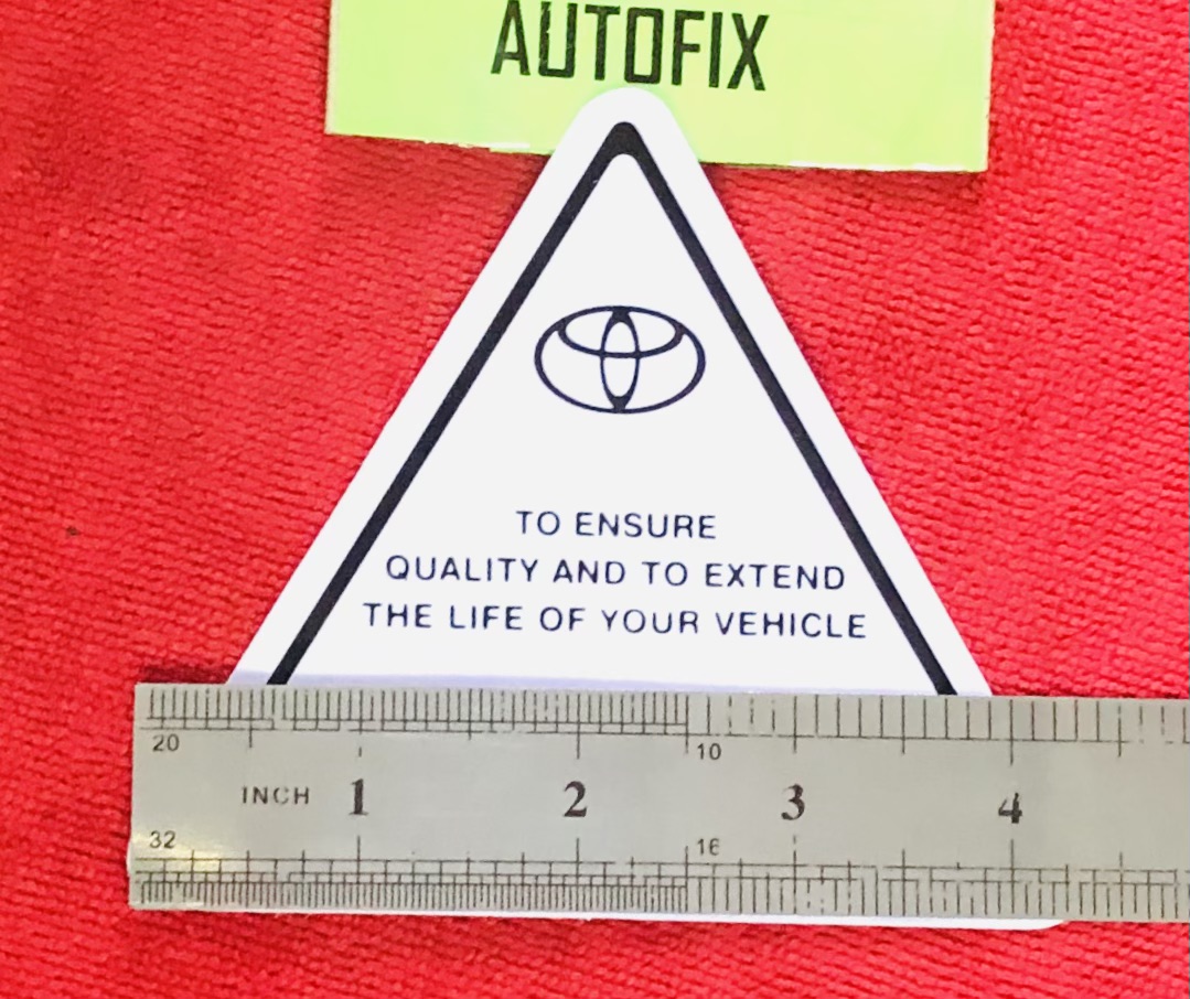 Toyota Corolla Engine room bonnet sticker White 01 PC | Daraz.pk