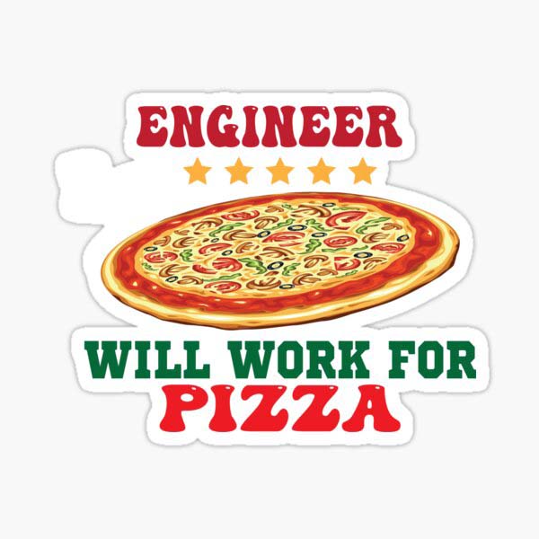 Pizza sticker Pack of 1, 3 x 2 inch sticker for laptop, mobile back ...