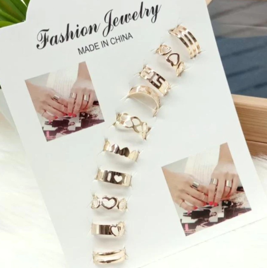 Pack Of 10 Rings For Girls Beautiful And Different Designs | Daraz.pk