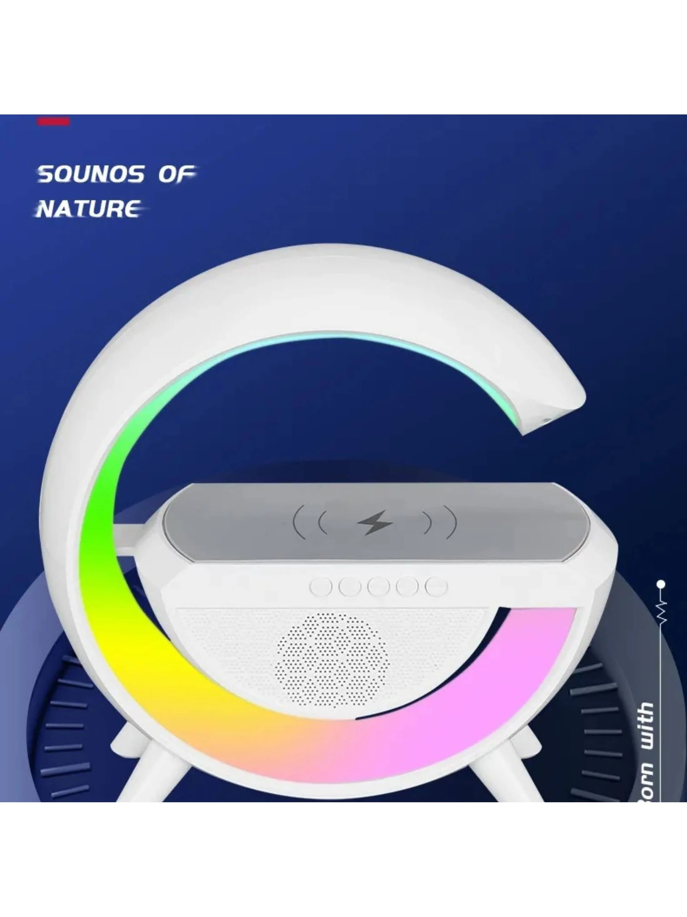 G500/G63 LED Wireless Charging Bluetooth Speaker Smart Table Night Light BT Music Player Phone ...
