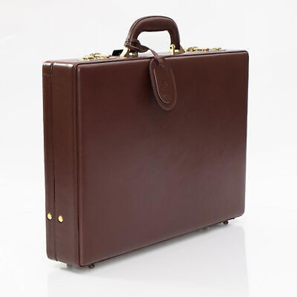 Original Leather Briefcase Bag File bag Locking Features and inner Mesh ...