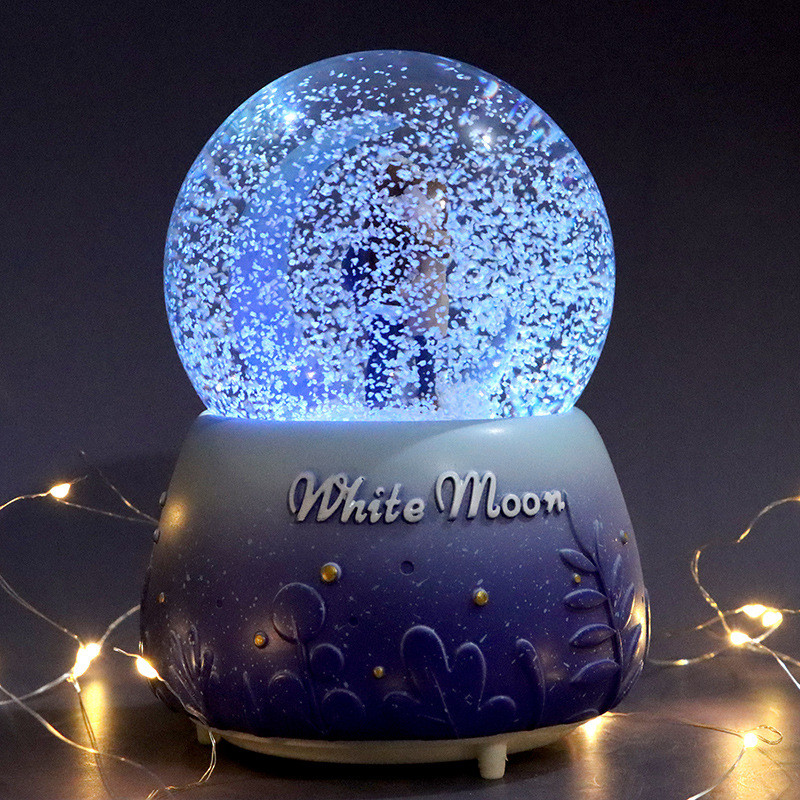 Fancy Crystal Ball With Music & Light Snow Globe Musical Box Crystal ...