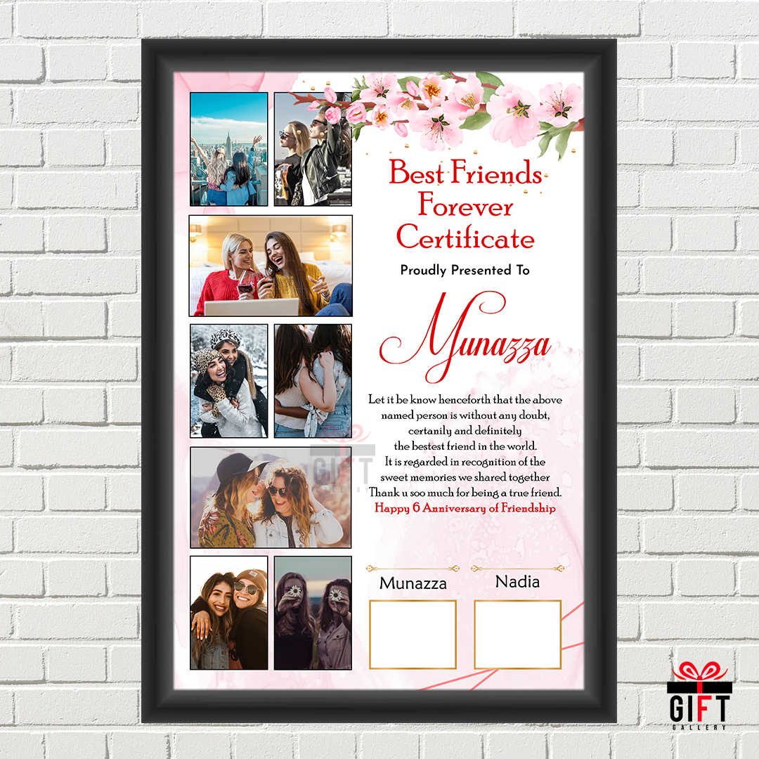 Customize Friendship Certificate, Photo Frame, Signature Certificate ...