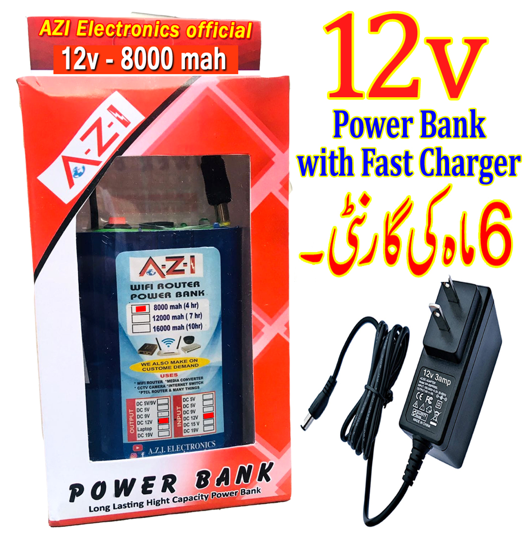 WiFi Router Power Bank 12v Volts UPS Technology | 8000 Mah | 3 to 4 ...
