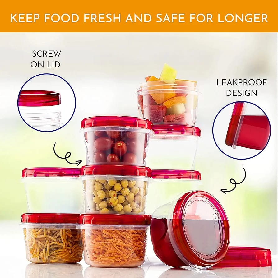 Food Storage Containers with Screw-On Lids [Pack OF 6] – Reusable, Leak ...