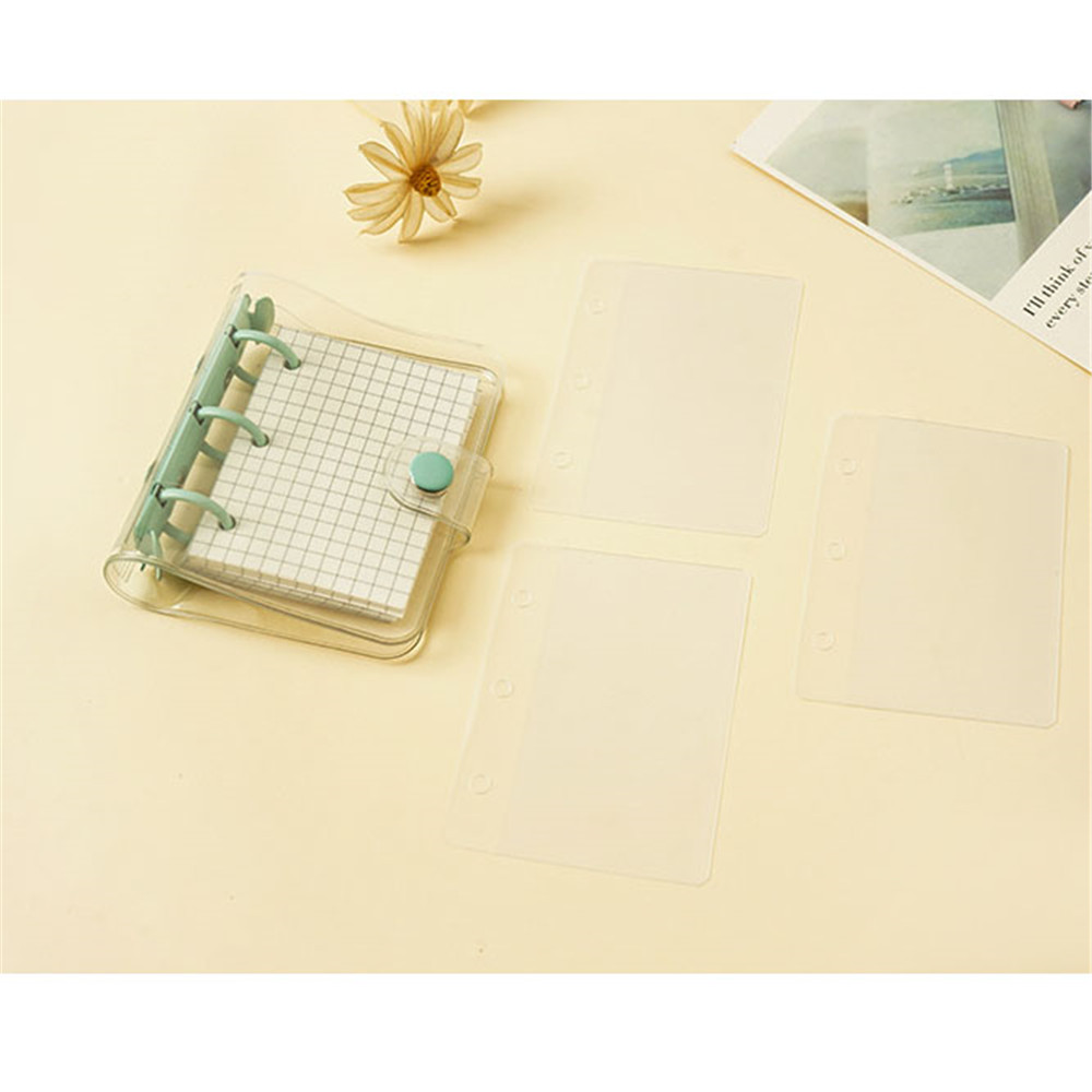 Creative Cute Transparent 3 Ring Mini Loose-leaf Hand Book Student ...